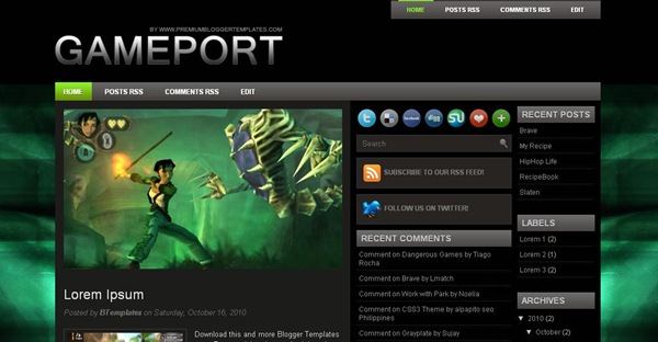 Game Port – Blogger Template | Καρφί στου πέταλου